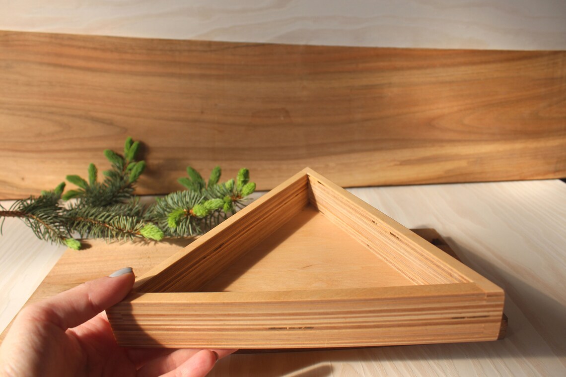 Wooden Tray Montessori Tray Triangle Sensory Tray Sorting - Etsy