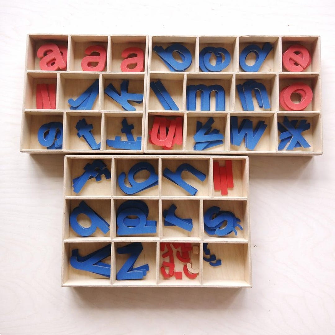 Small Movable Alphabet Montessori English Letters Set, Wooden Learning ...