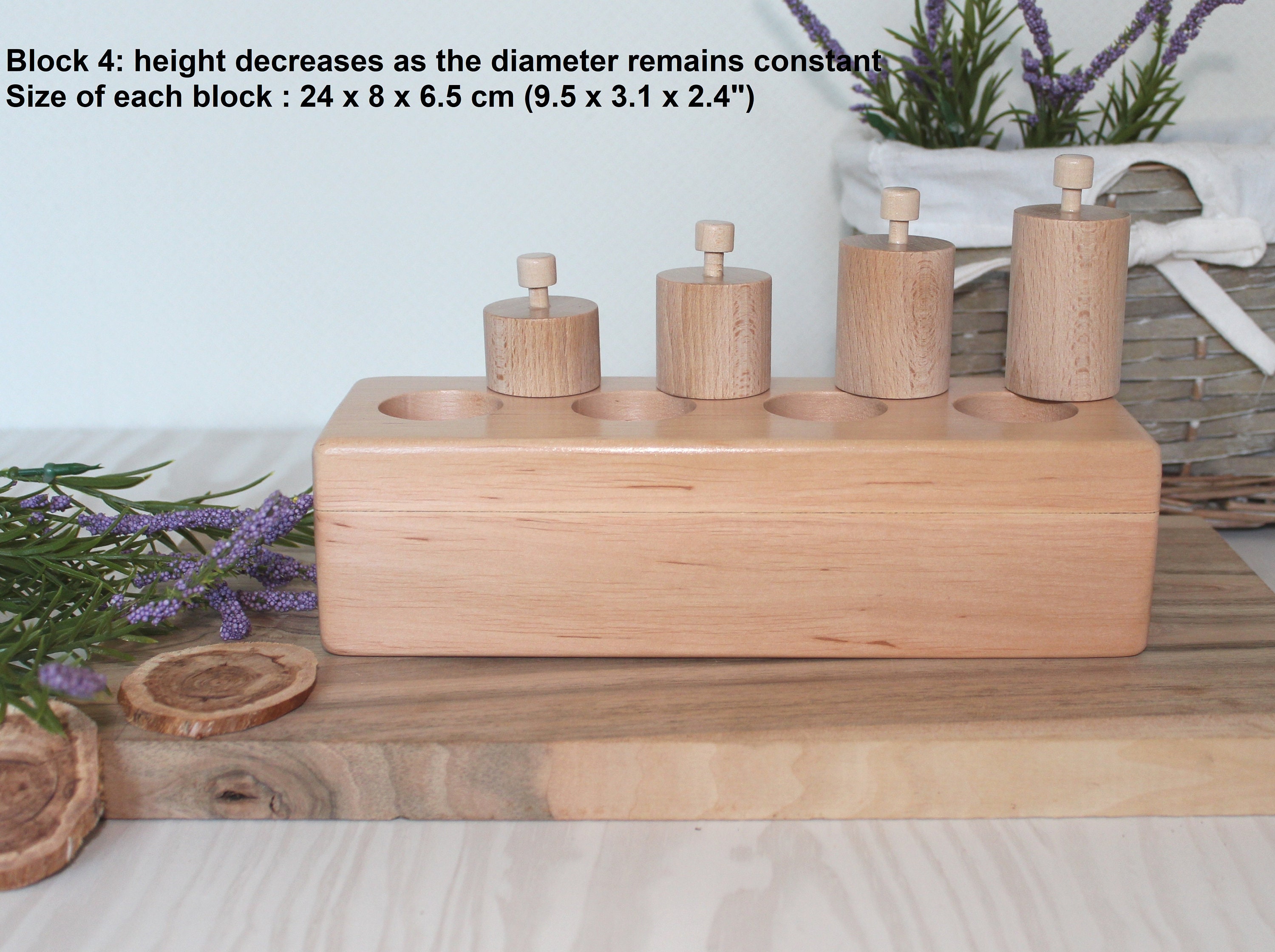 Montessori Knobbed Cylinder Blocks Wooden Puzzle Preschool - Etsy Canada