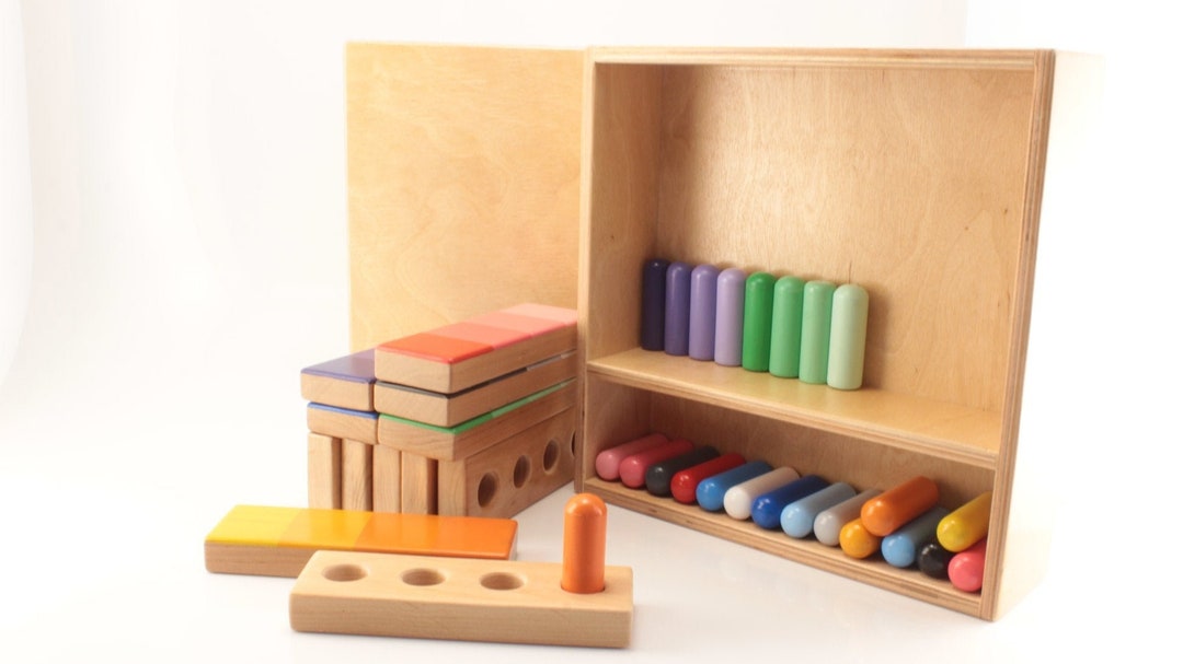 Wooden Peg Toy, Montessori Toy, Color Sorting Toy, Wooden Toy, Toddler ...