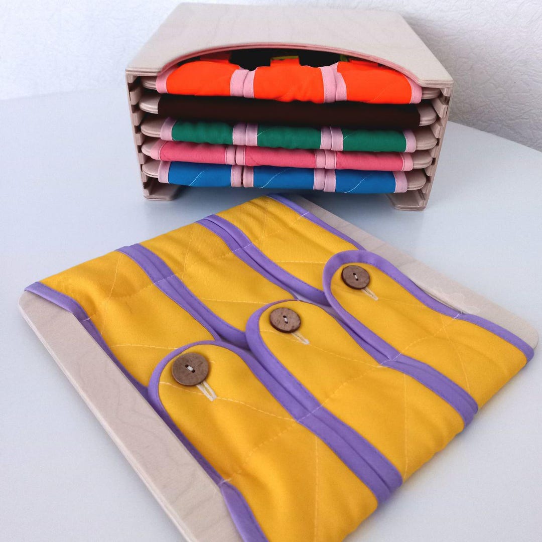 Montessori Dressing Frames With Stand, Practical Life, Buttons Snaps ...