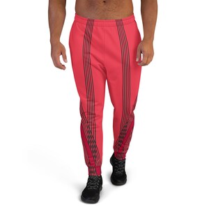 Red Striped Men's Joggers - Etsy