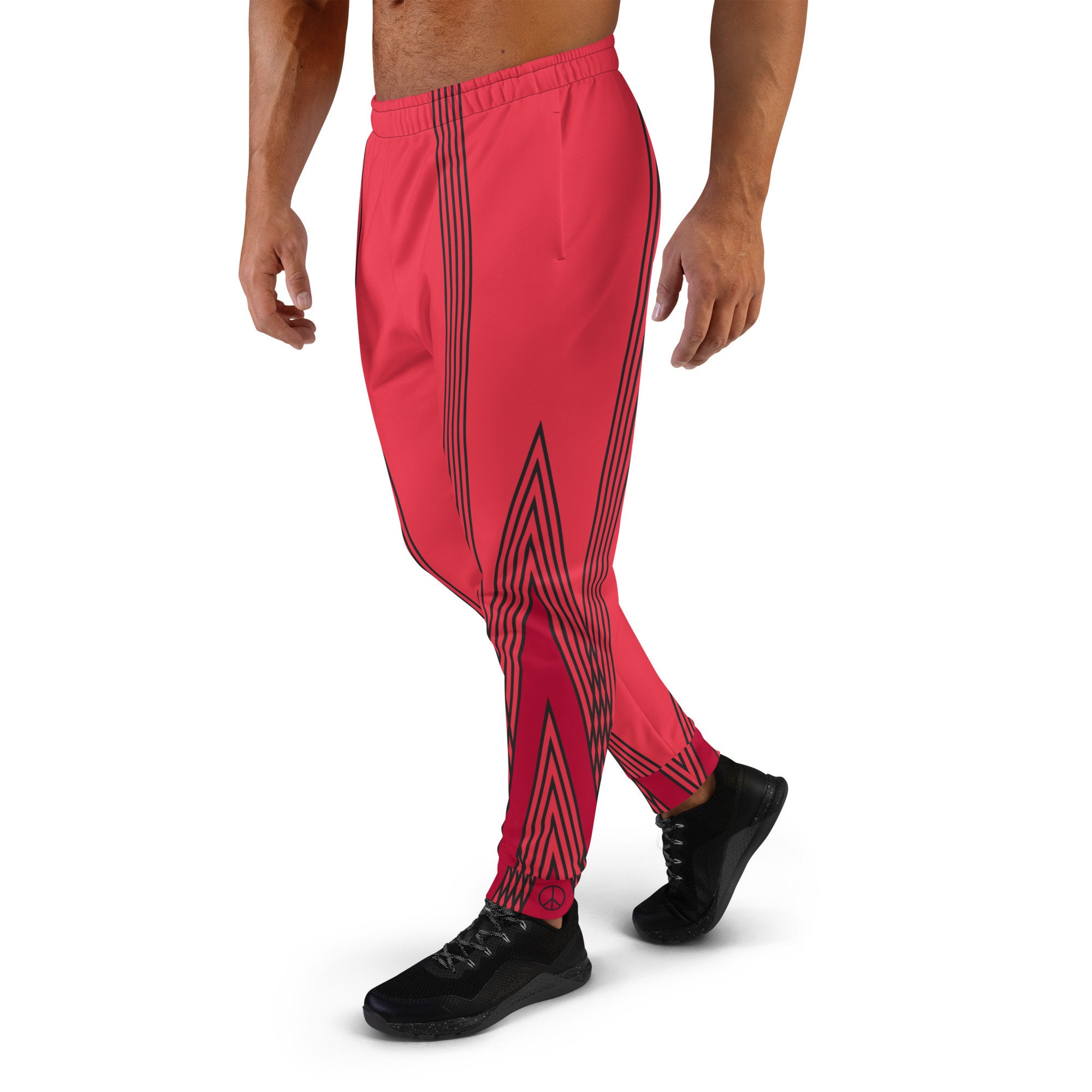 Red Striped Men's Joggers - Etsy