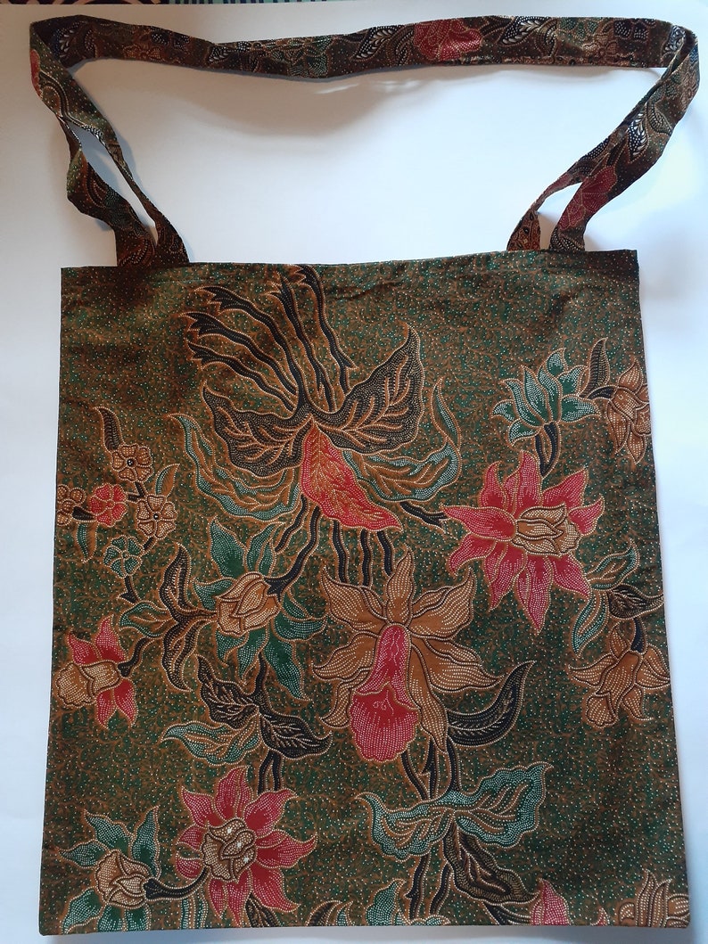 Handmade batik fabric tote bag | Etsy
