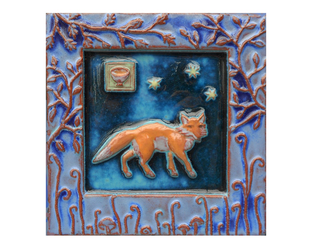 Handmade Ceramic Woodland Creatures Fox Tile - Etsy