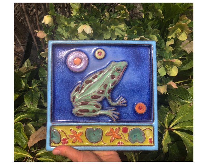 Handmade Ceramic Backyard Wonderlings Frog Tile - Etsy