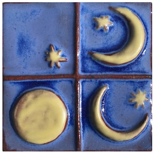 Handmade Ceramic Phases of the Moon Tile - Etsy