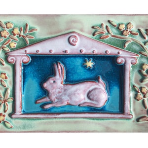 Handmade Ceramic Animal Icons Bunny Tile - Etsy