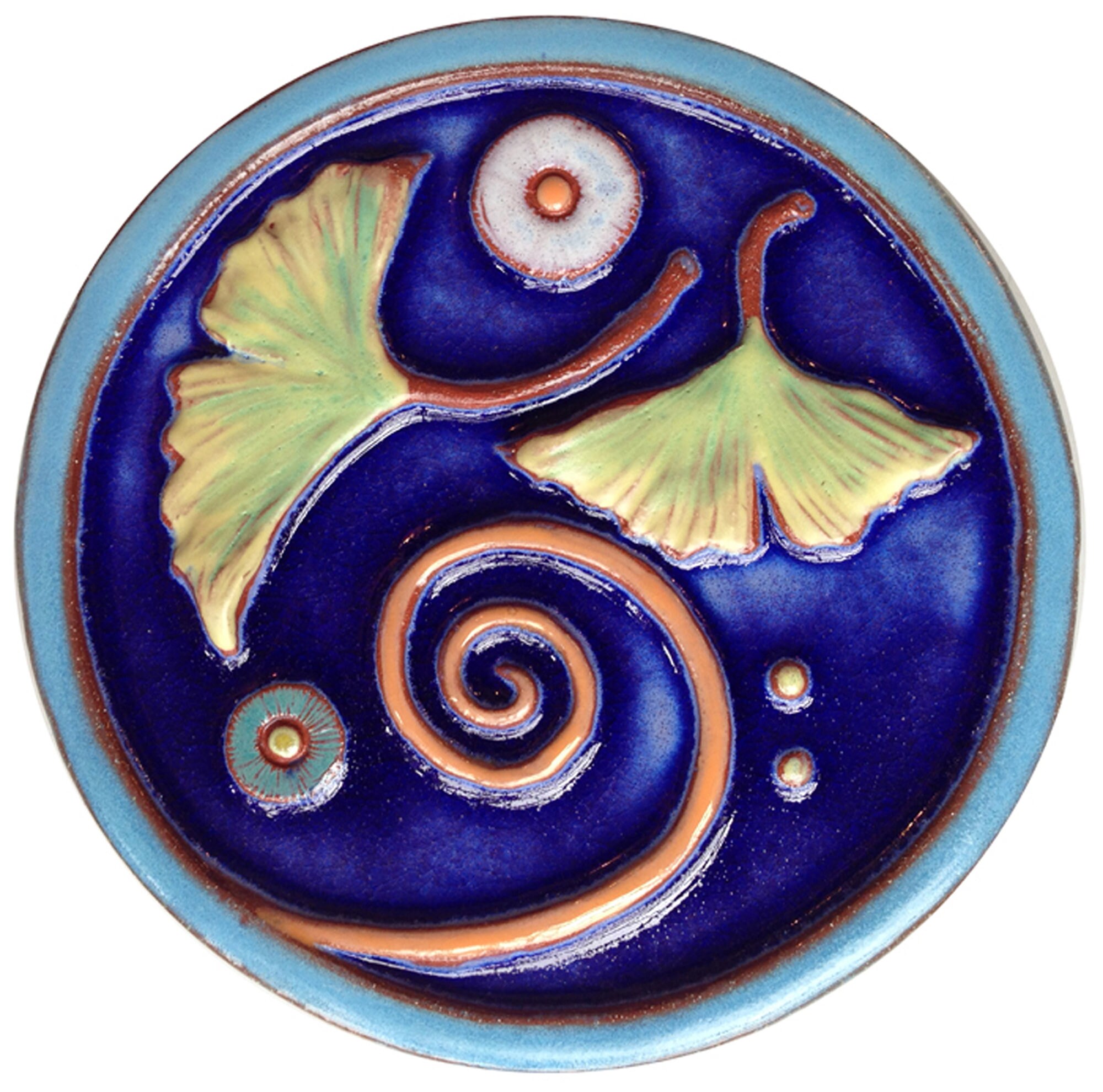 Handmade Ceramic Counter Balance Ginkgo Tile - Etsy