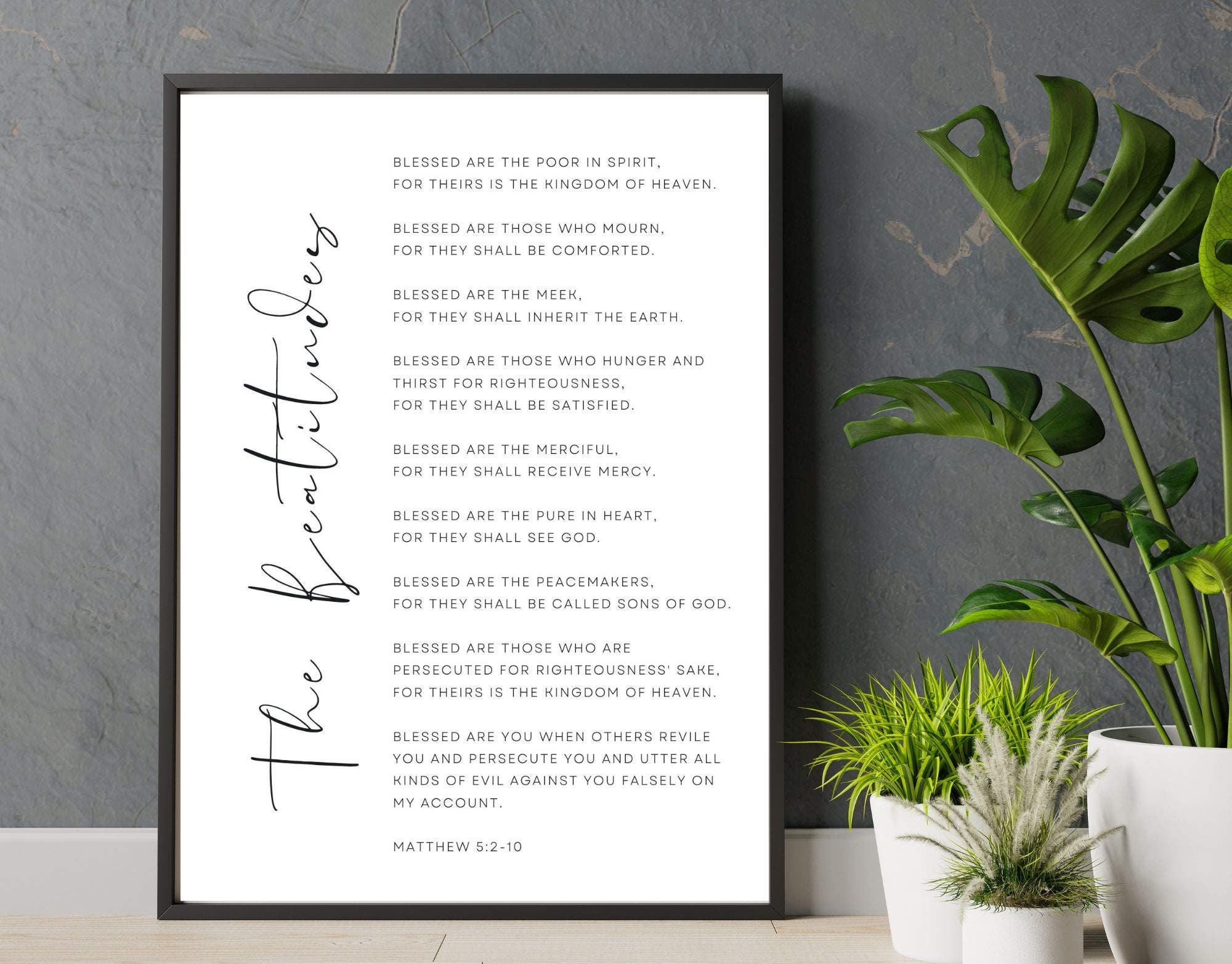 THE BEATITUDES Digital Black and White Line Art Wall Art Modern Simple ...