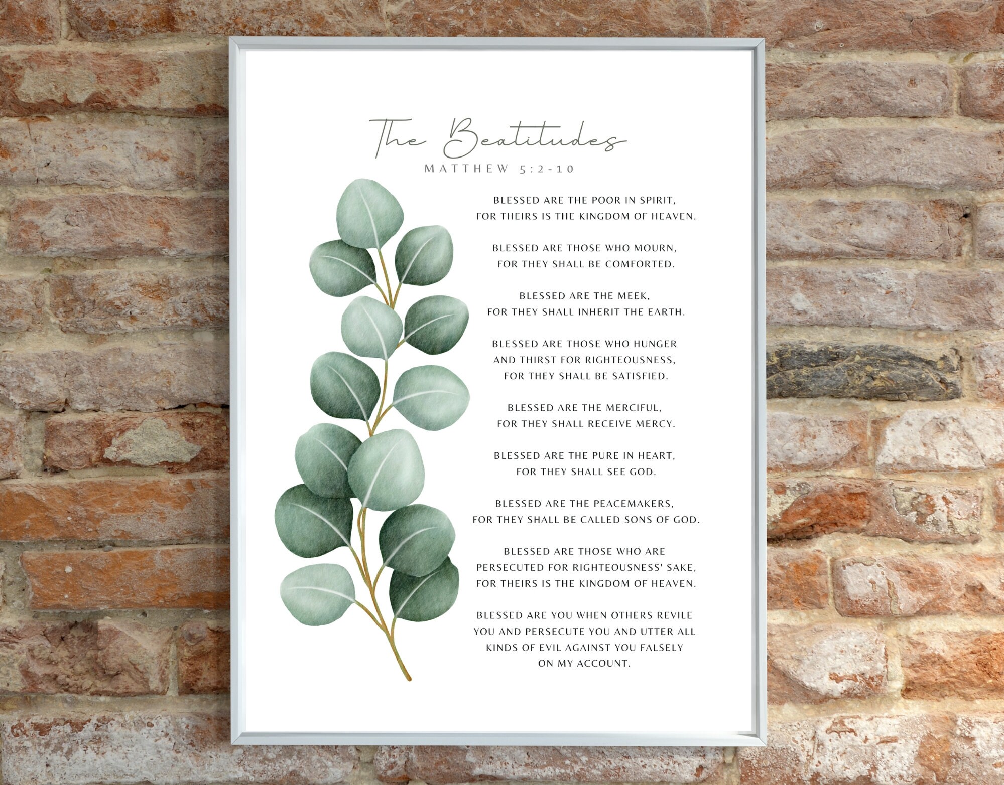 THE BEATITUDES Digital Wall Art Christian Bible Verse - Etsy