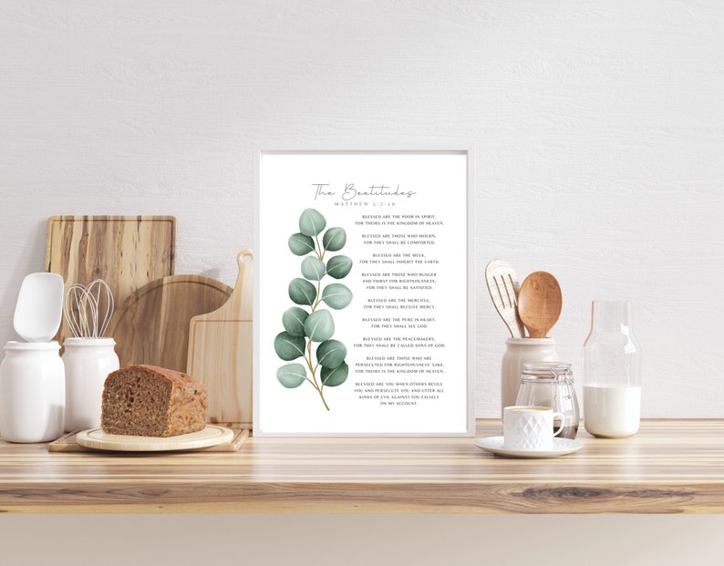 THE BEATITUDES Digital Wall Art Christian Bible Verse - Etsy