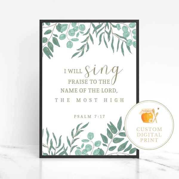 Psalm 7 17 Wall Art - Etsy