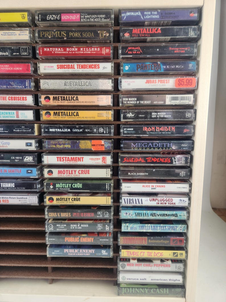 Cassette Tape Storage Rack 64 & 100 Slot ~ New ~ Napa Valley Style Wood ...