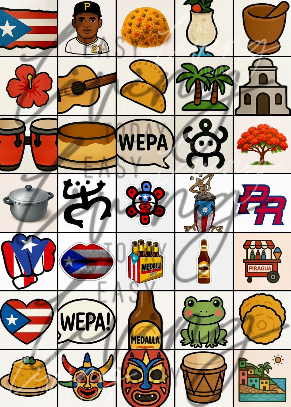 Puerto Rico Emoji Pack: 50 Boricua Stickers for iPhone (digital ...