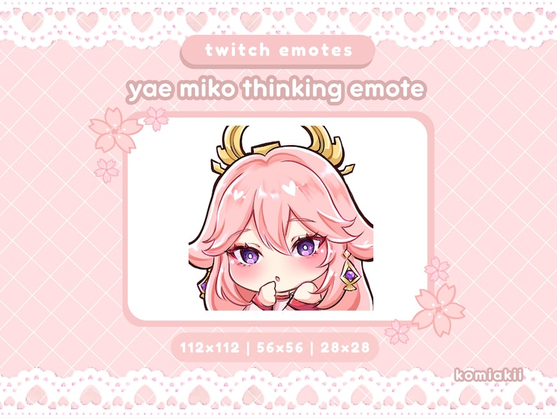 Genshin Impact Yae Miko Thinking Emote for Twitch, Discord and Youtube ...