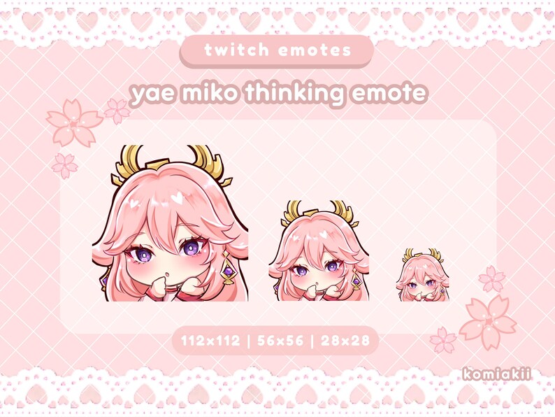 Genshin Impact Yae Miko Thinking Emote for Twitch, Discord and Youtube ...