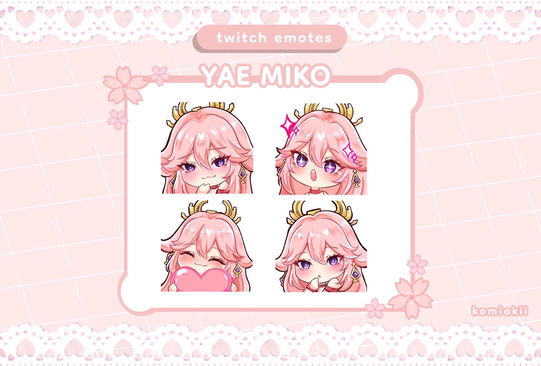 Genshin Impact Yae Miko Emote SET for Twitch, Discord and Youtube - Etsy