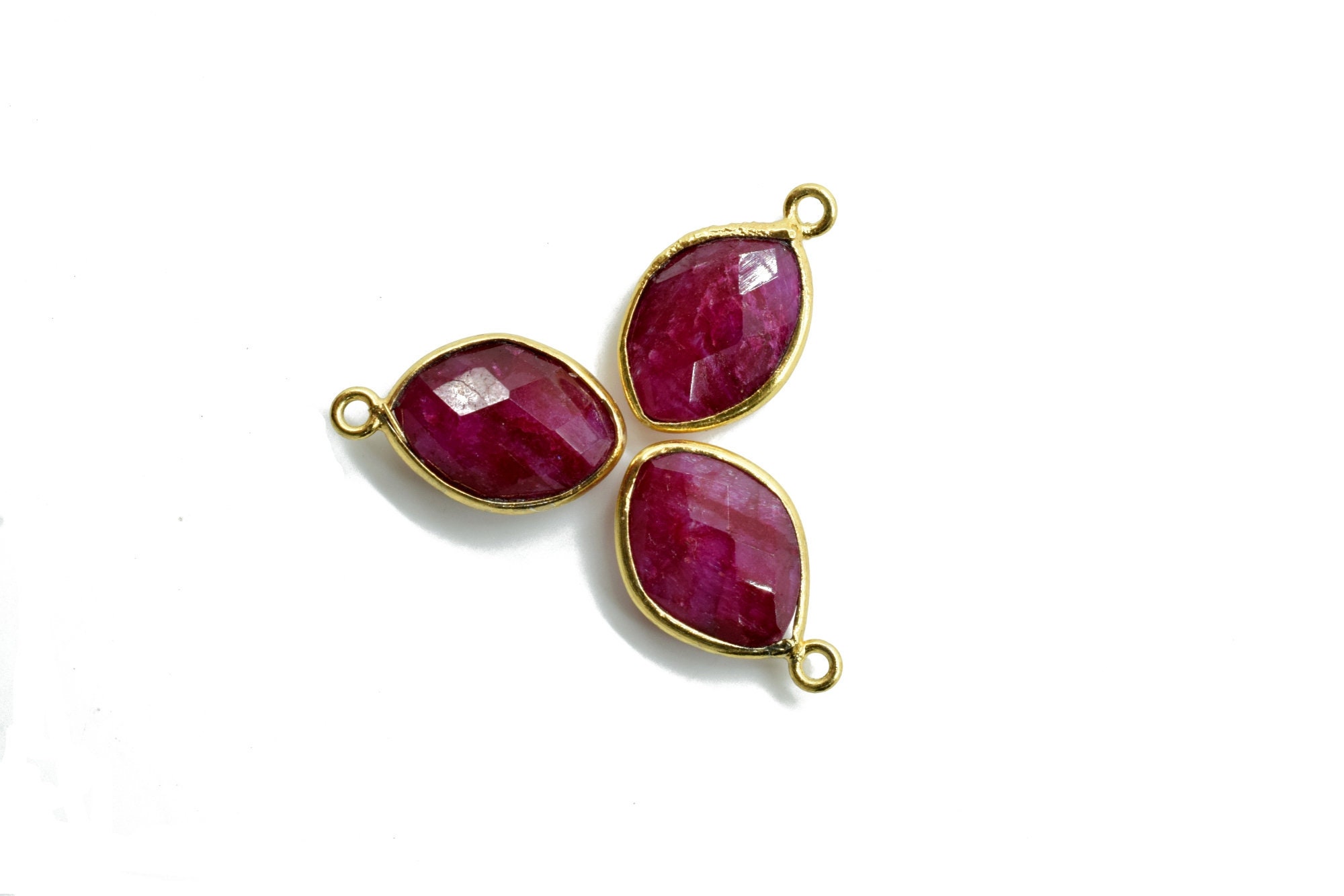 jewelry making charm,Ruby bezels,Ruby earring Ruby 10x13mm eye shape ...