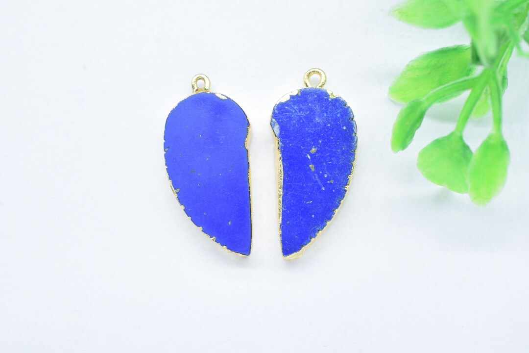 Lapis Lazuli Angel Wings Pendant,single Bail Connector,gemstone Leaf ...