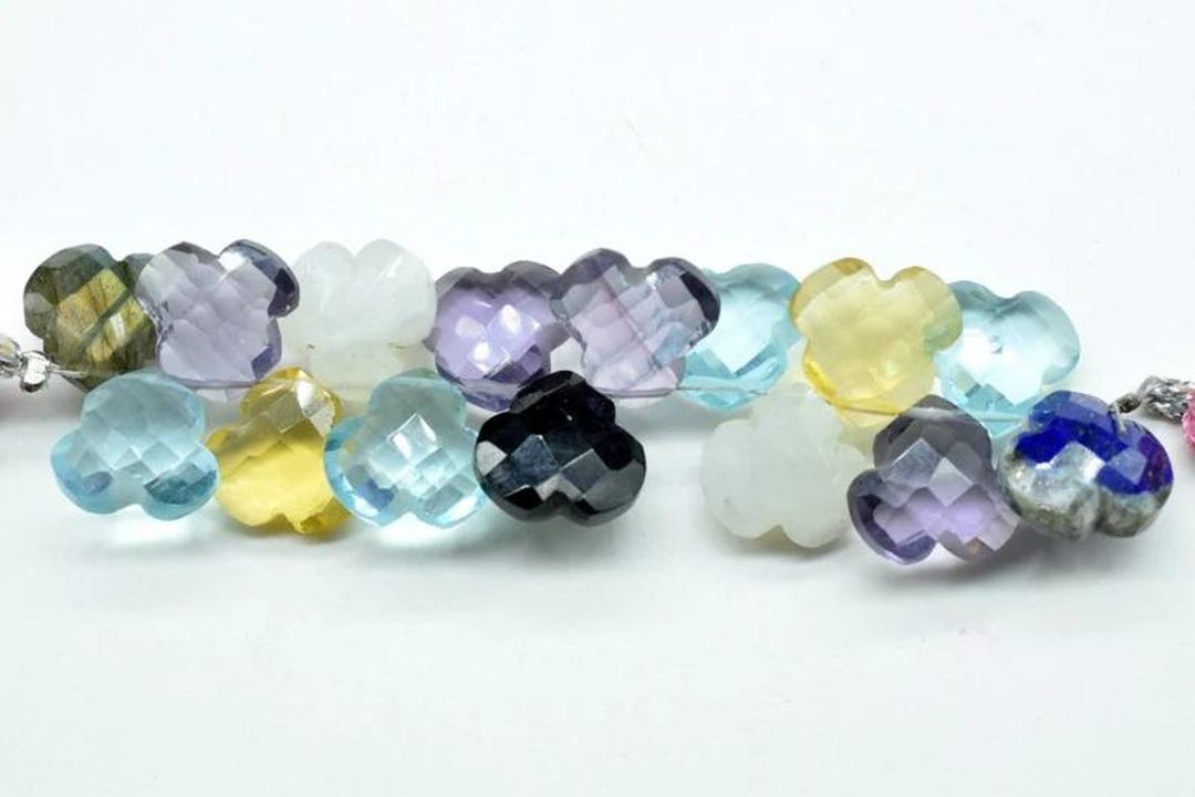 Multi Gemstone Clover Shape Briolettes,loose Clover Faceted Beads ...