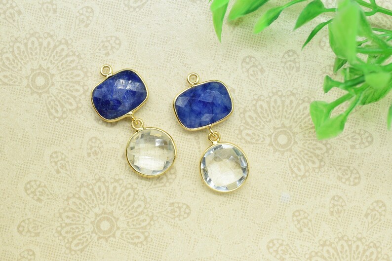 Crystal Dangle Component Earringsstation Bezel Linkblue - Etsy