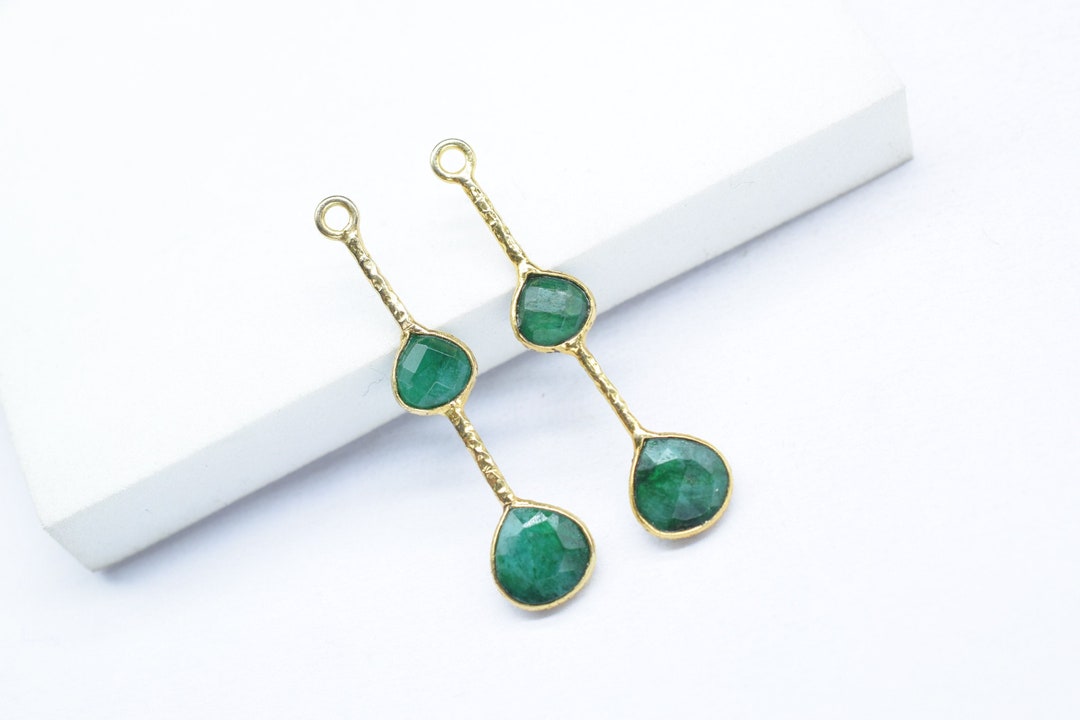 Emerald Heart Bezel Connector,stick Finding Charm,station Bezel Link ...