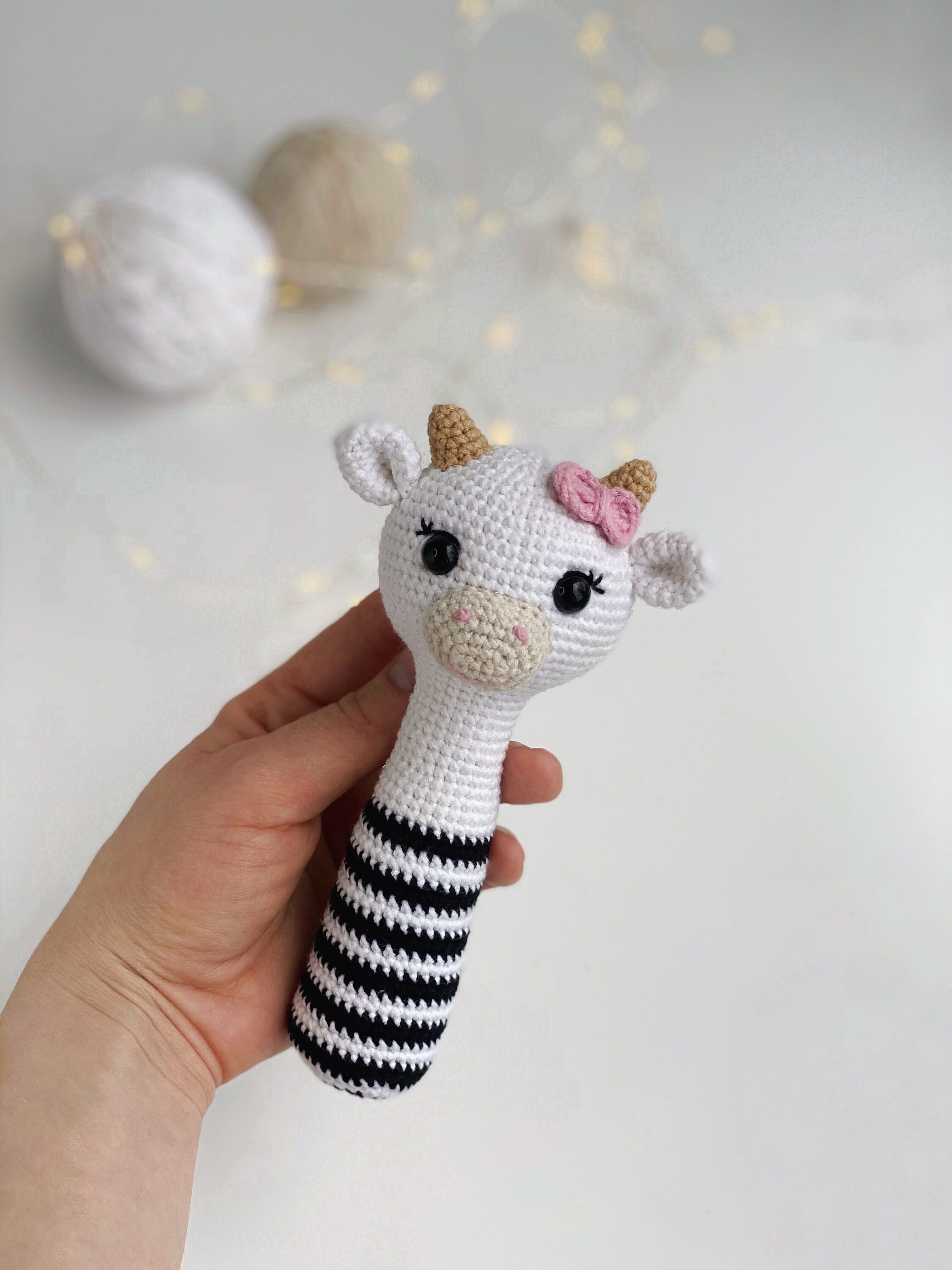Crochet Cow Rattle Pattern: Amigurumi Baby Toy (PDF Pattern) - Etsy