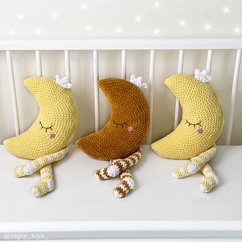 Crescent Moon Plushies - Etsy UK