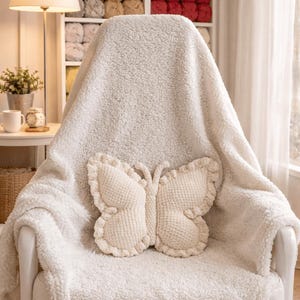 Crochet Butterfly Pillow Pattern, Plush Amigurumi Butterfly Cushion PDF ...