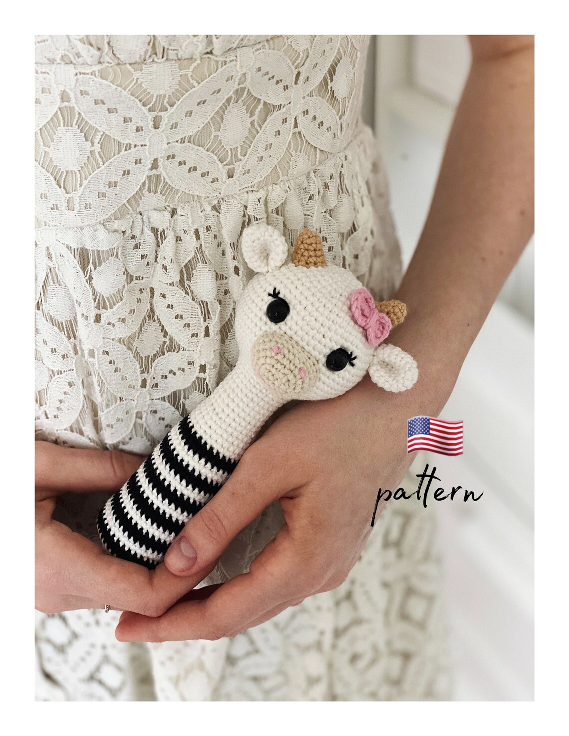 Crochet Cow Rattle Pattern: Amigurumi Baby Toy (PDF Pattern) - Etsy