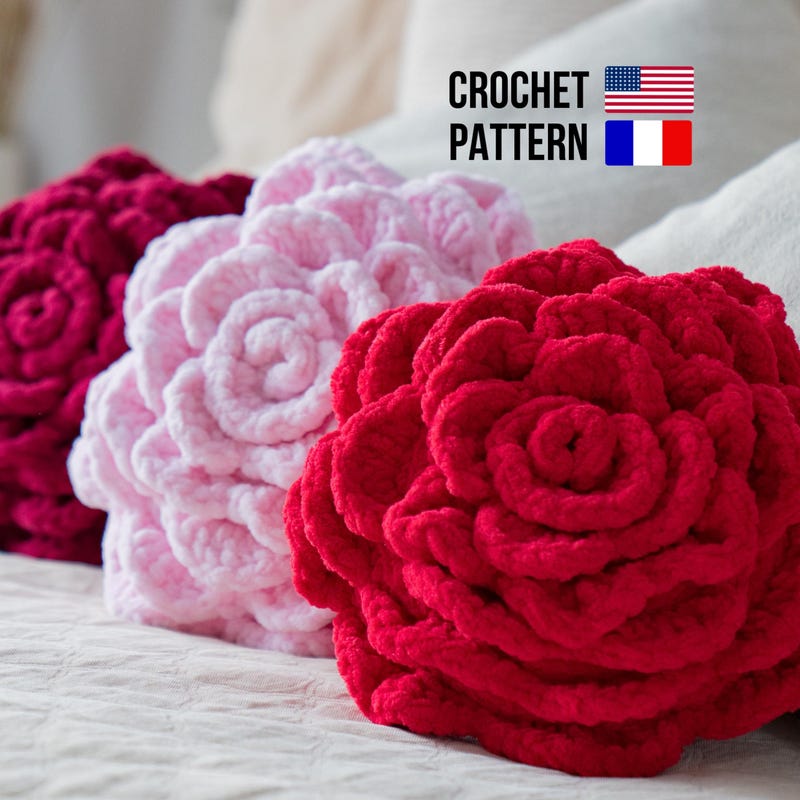 Rose Pillow - Etsy