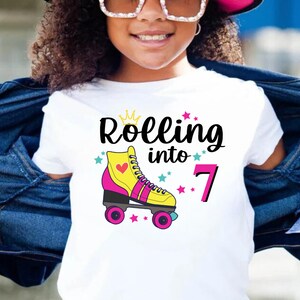 Rolling Into 7 Svg, Birthday Roller Skates Svg, 7th Birthday Svg ...