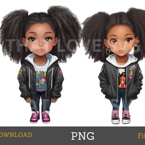 4 PNG Little Black Girls Bundle, Little Black Girl PNG Clipart Bundle, Black Kids Png, Afro Girl ...