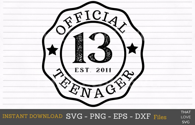 13 Official Teenager Svg, 13th Birthday Girl Svg, Official Teenager ...