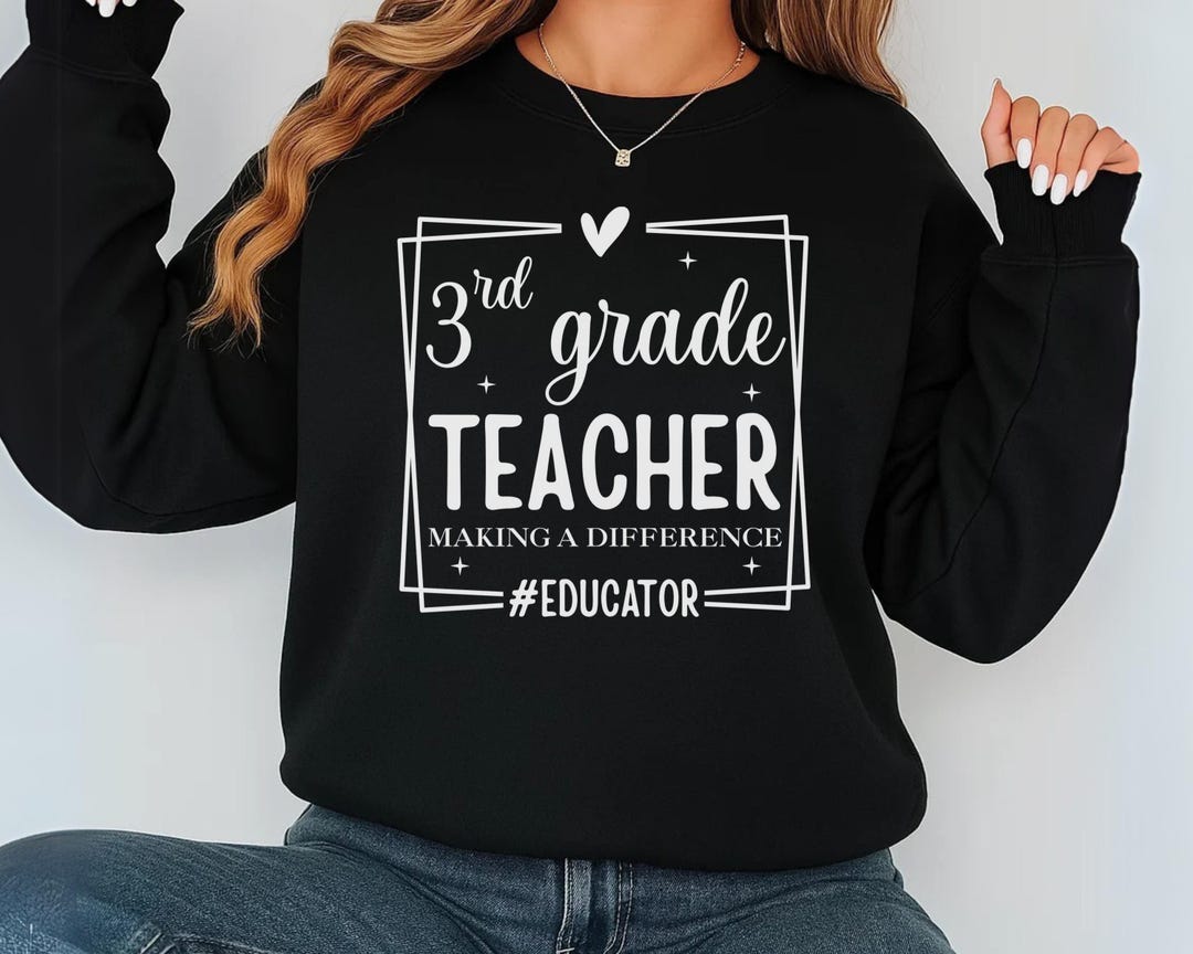 3rd Grade Teacher SVG PNG: Back to School Shirt Design (digital ...