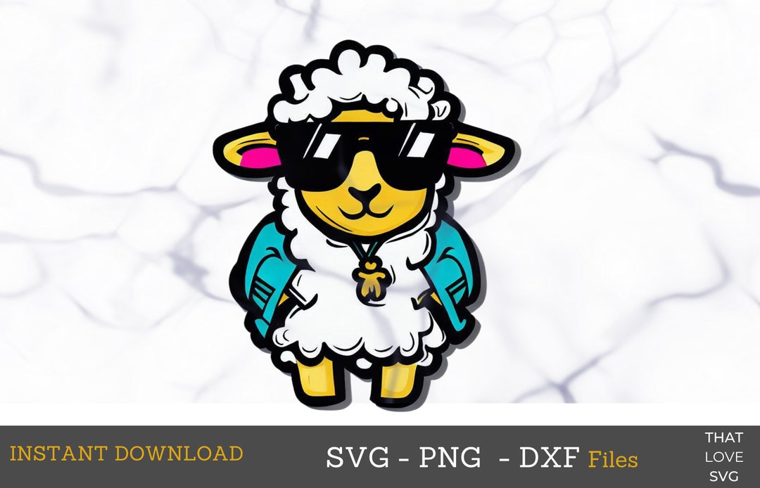 Cool Sheep Svg,hip Hop Hipster Sheep Svg, Sheep Wearing Sunglasses and ...
