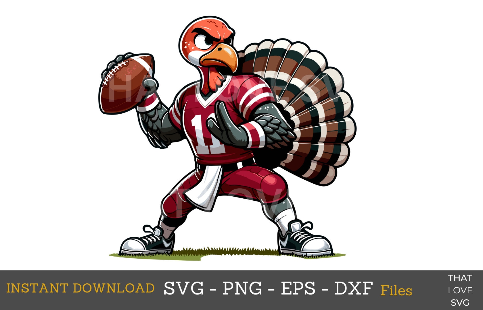 Turkey Football SVG: Thanksgiving Game Day Design (digital Download) - Etsy