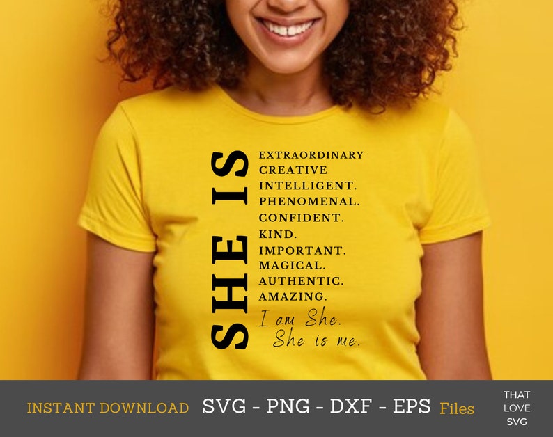 Woman Affirmation Svg She is Svg I Am She Svg She is Me - Etsy