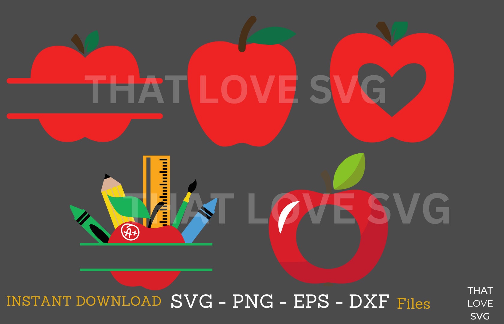 Apple Svg, Apple Monogram Svg, Split Monogram Svg, Teacher Monogram Svg ...