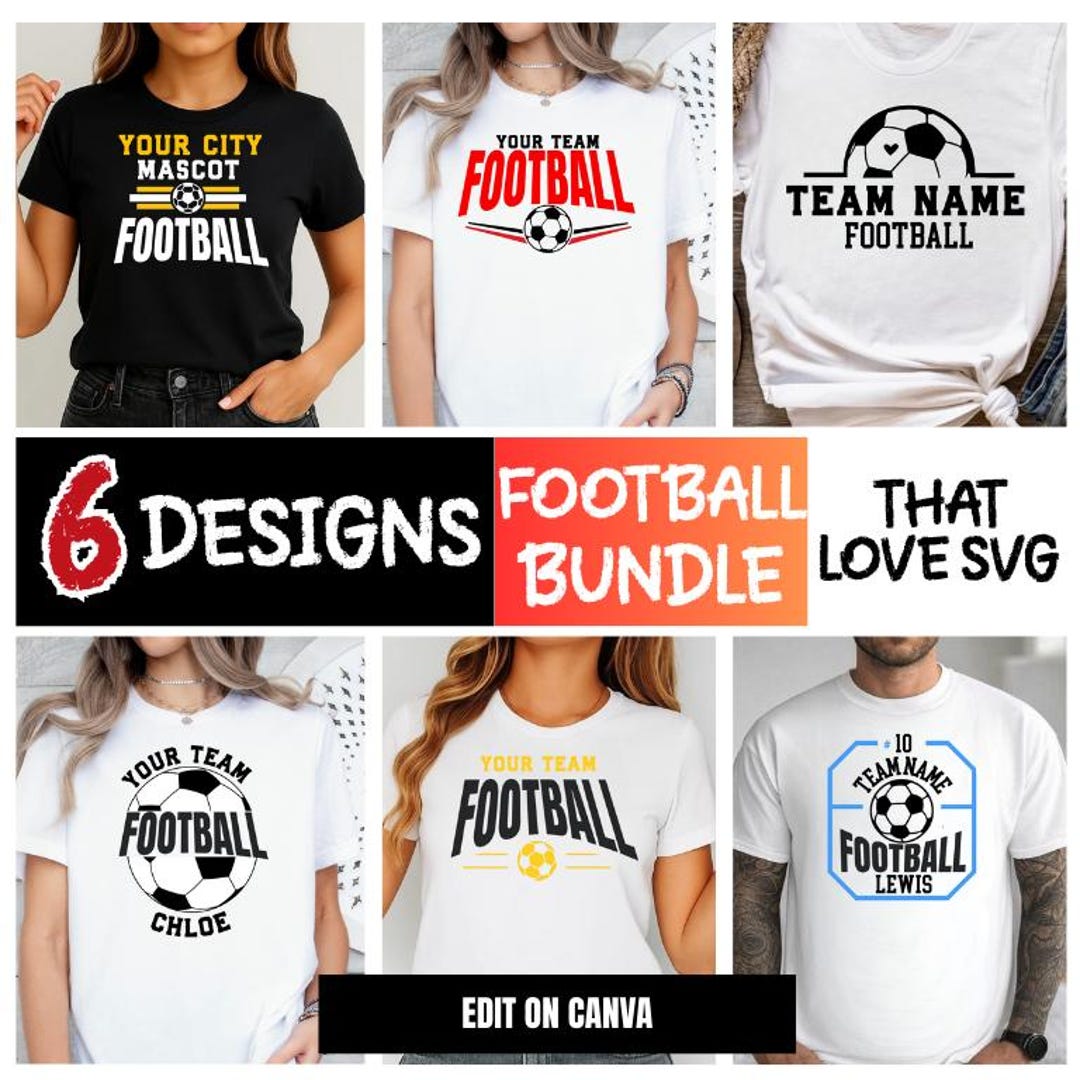 Football Bundle Template, Football Svg Png, Team Template, Football ...