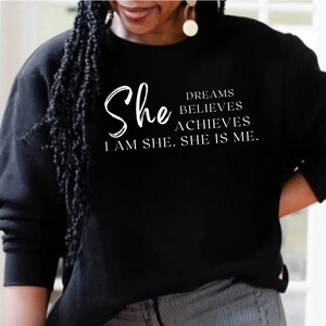 I Am She SVG PNG PDF, She Dreams Inspires Motivates Svg, She is Me Svg ...