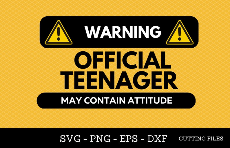 Warning Official Teenager Svg Official Teenager Svg 13th - Etsy