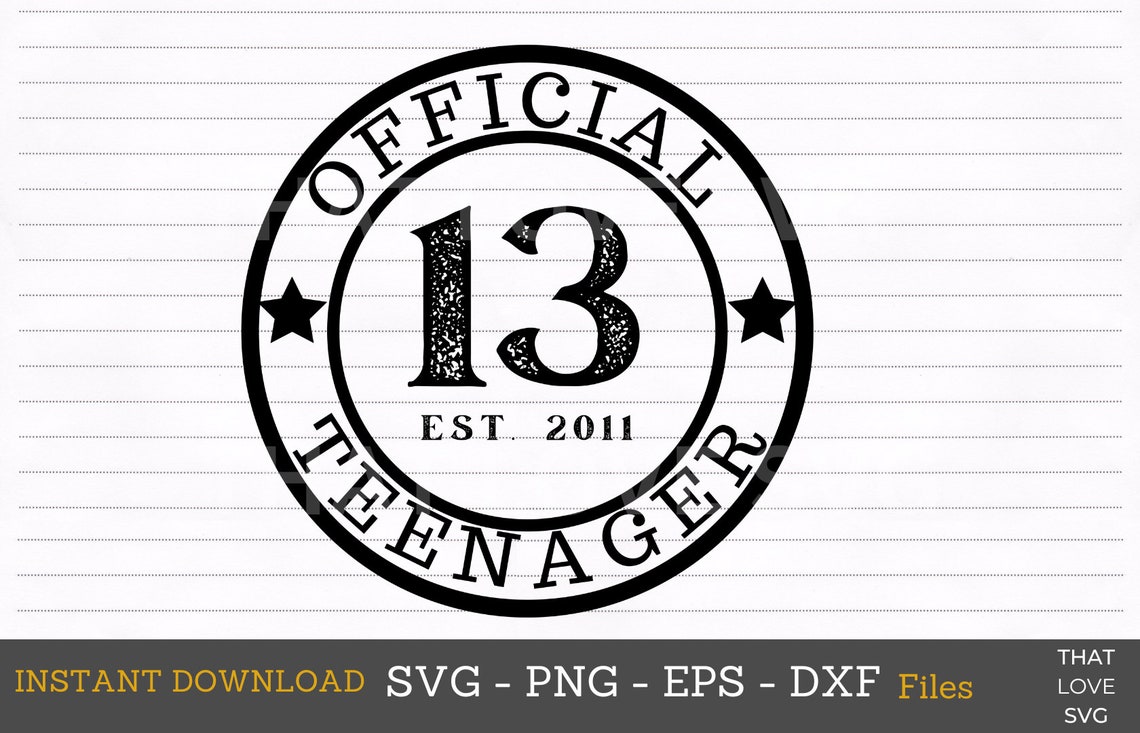 13 Official Teenager Svg 13th Birthday Girl Svg Official - Etsy