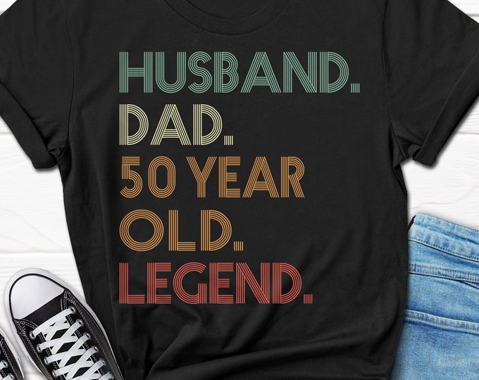 50th Birthday Gift for Men, 50th Birthday Shirt for Him, Husband Dad 50 Year Old Legend T-shirt ...