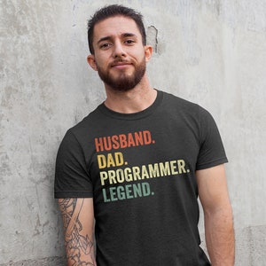 Husband Dad Programmer Legend Shirt, Funny Christmas Coding Shirt for Him, Father's Day ...