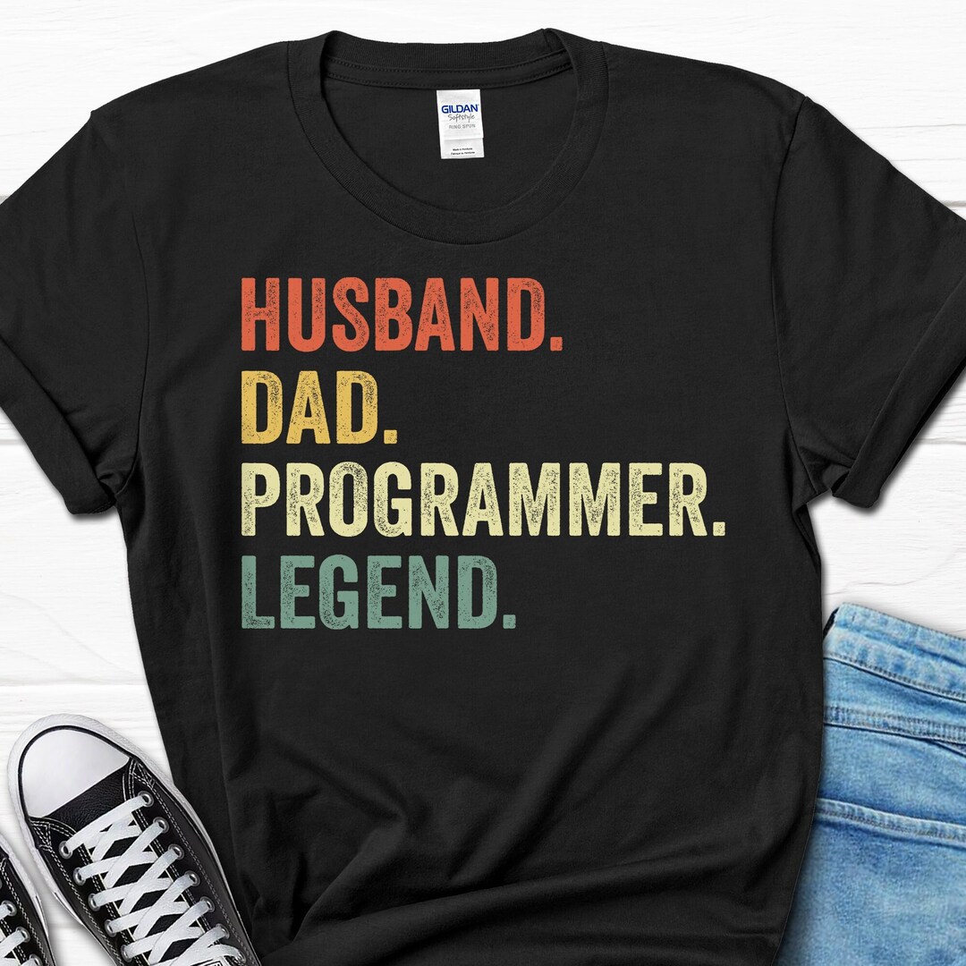 Husband Dad Programmer Legend Shirt, Funny Christmas Coding Shirt for Him, Father's Day ...