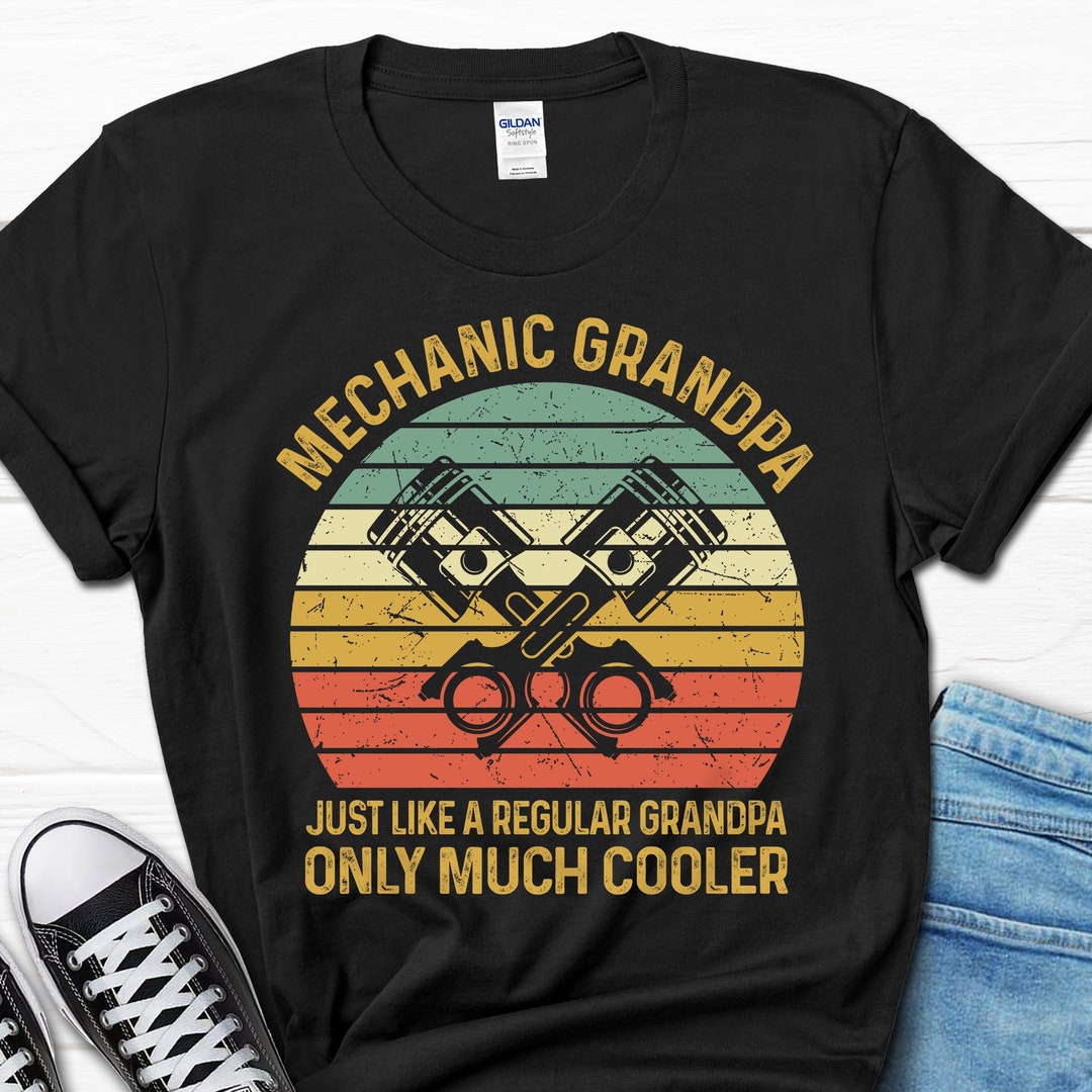 Mechanic Papa Men's T-shirt, Engineer Dad Gifts for Him, Funny Grandpa ...