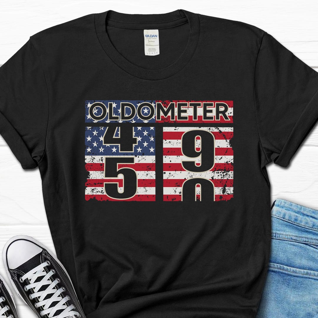 50th Birthday Oldometer Shirt for Him, 50 Year Old T-shirt for Men ...