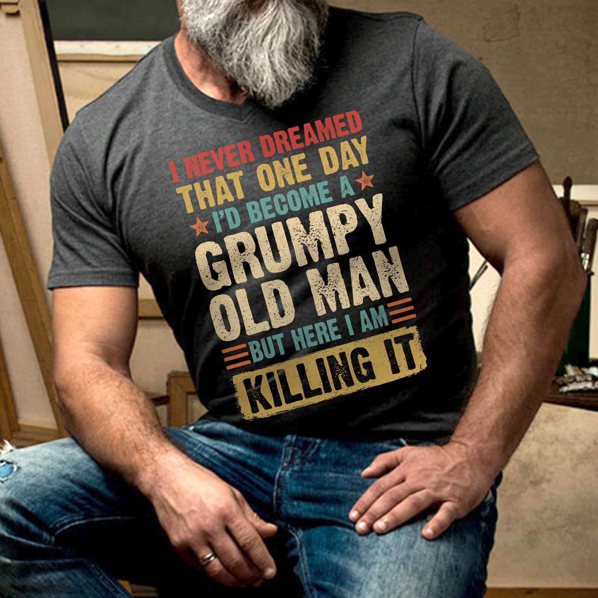 Grumpy Old Man Shirt Father's Day Shirt Grumpy Old Man - Etsy